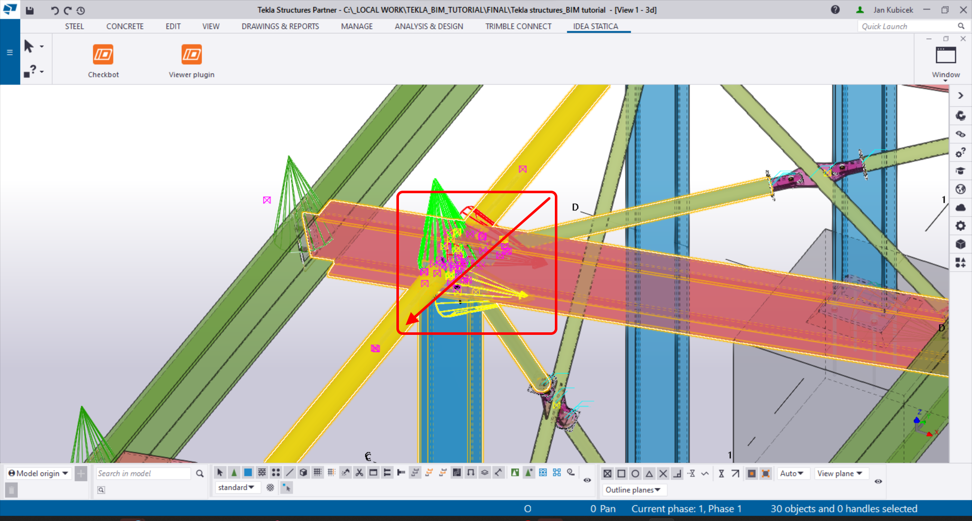 Tekla Structures BIM link for the structural design of a steel connection (EN) | IDEA StatiCa